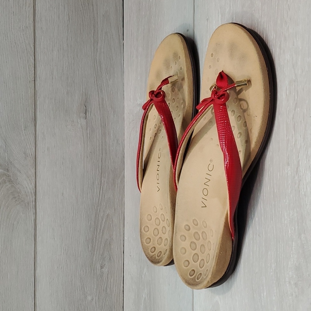 Vionic Women Thong Slide Flats Sandals Shoes Sz 8.5 - Gem